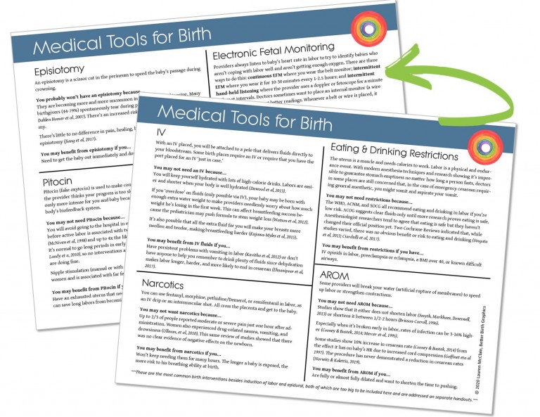 birth handouts from Better Birth Graphics - Better Birth Blog